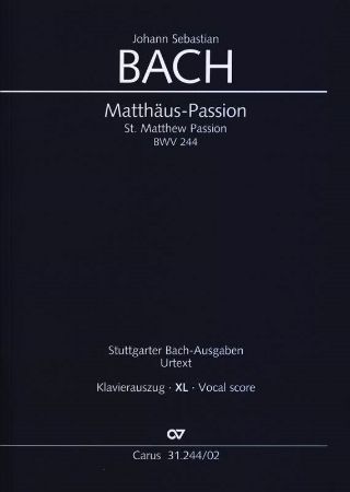 BACH J.S.:MATTHAUS-PASSION VOCAL SCORE | Hartman glasbena spletna trgovina