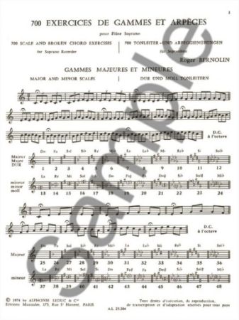 BERNOLIN:SCALES AND BROKEN CHORDS SOPRANO RECORDER | Hartman glasbena ...