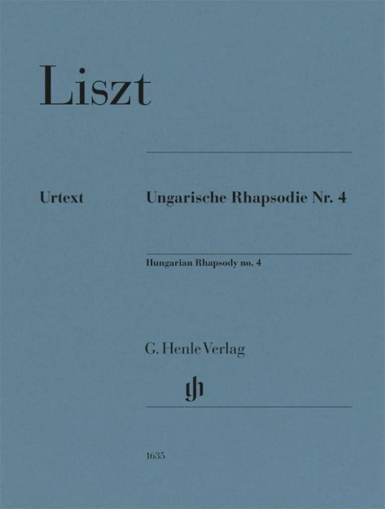 LISZT:HUNGARIAN RHAPSODY NO.4 FOR PIANO | Hartman glasbena spletna trgovina